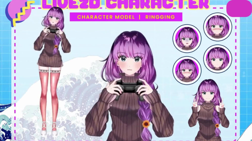 Draw and rig 2d vtuber model, live2d model, 2d vtuber, facerig ...