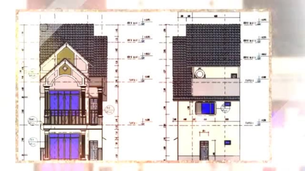 Architectural drawings with 2D, 3D models, plans and detailed sections ...