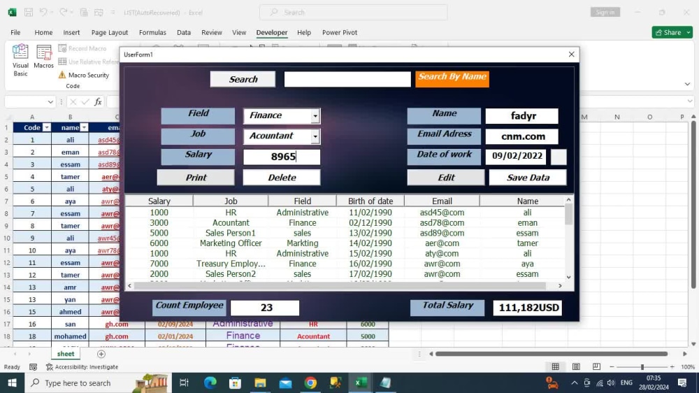 Company application for data entry | Upwork