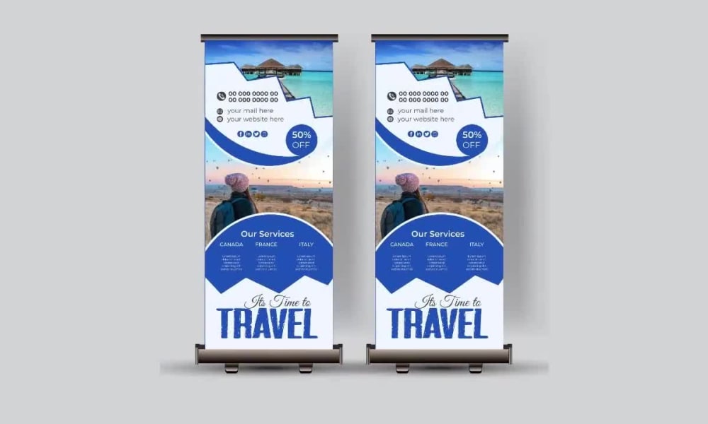 A roll up signage banner ads or business retractable banner | Upwork