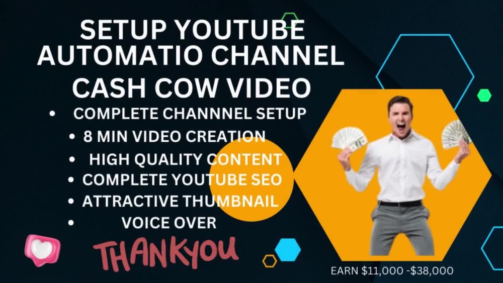 YouTube automation channel, channel creation, logo and banner. | Upwork