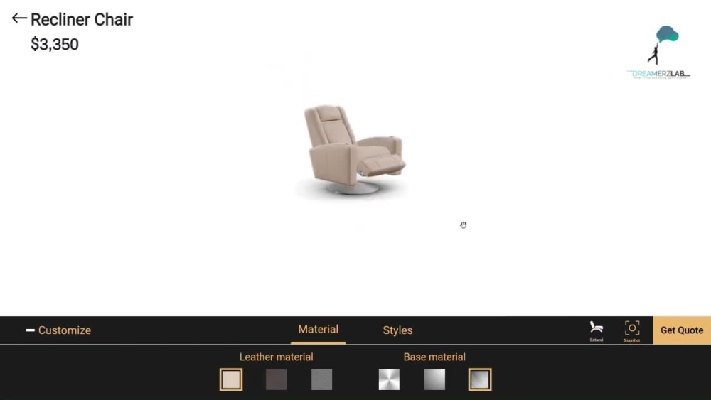 A real-time 3D Furniture Configurator for your website | Upwork