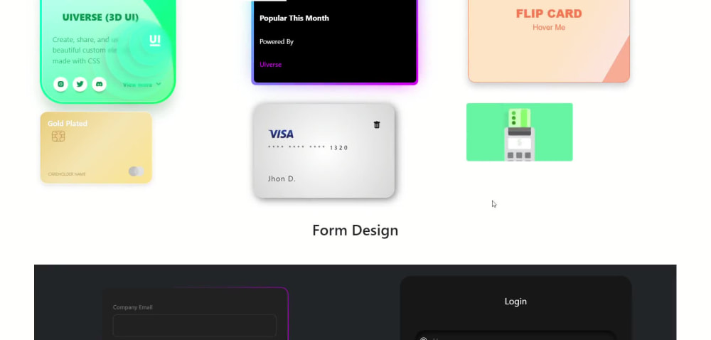 Creative Htmlcss Card Design Project Upwork 