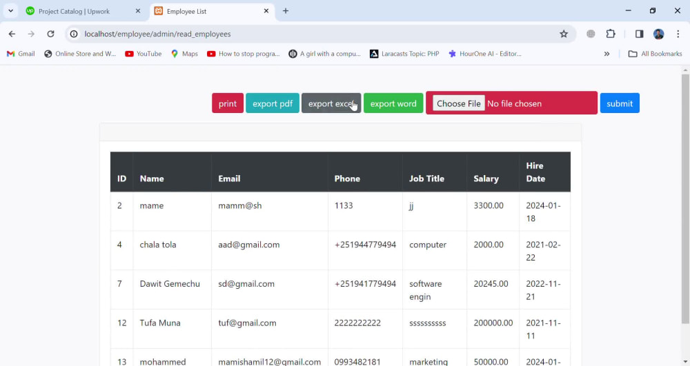 Employee Management System web | Upwork