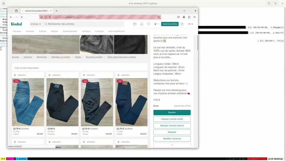 A Vinted scraping bot and Vinted automation tools | Upwork