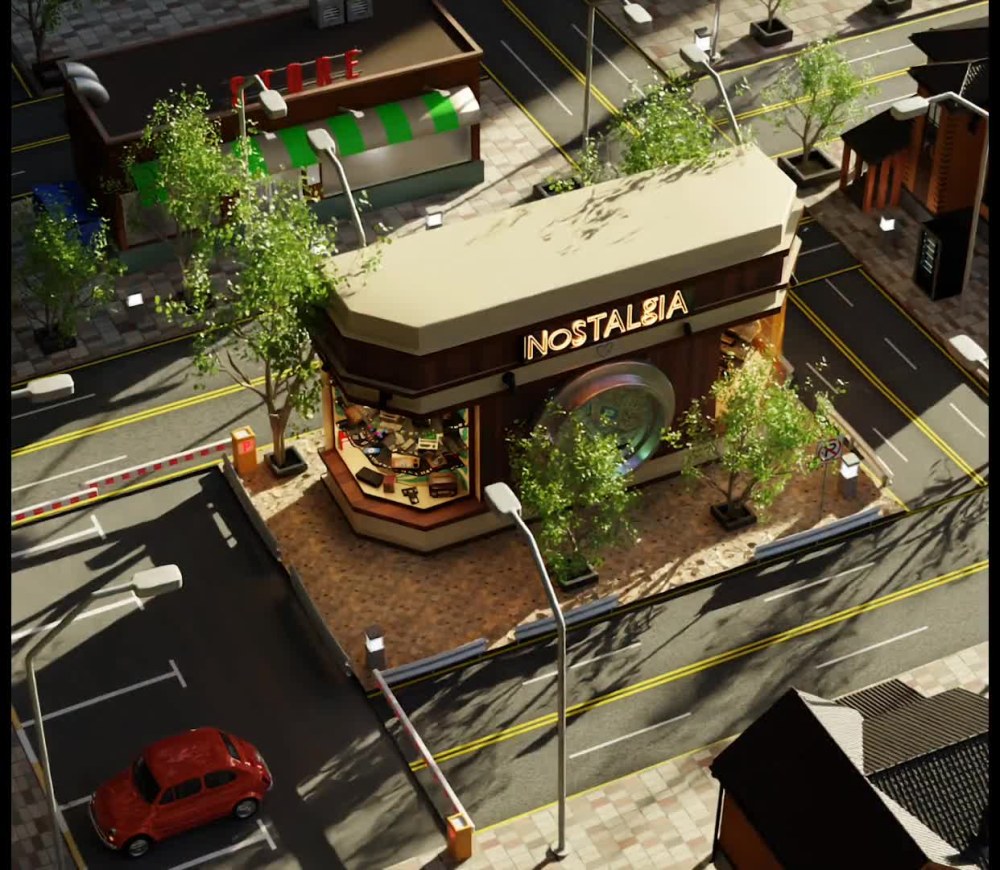 3d render street store design with 3d render animation- Unlimited ...