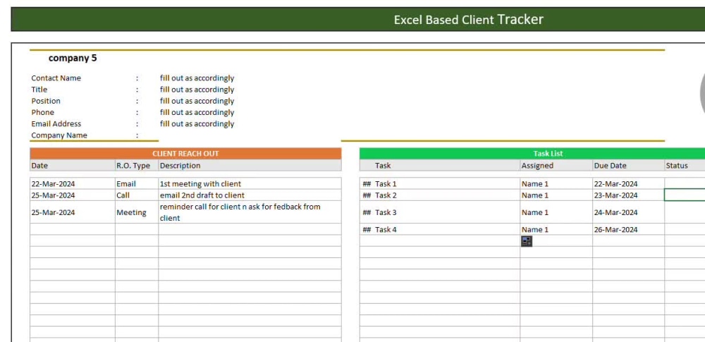 Excel base client racker | Upwork