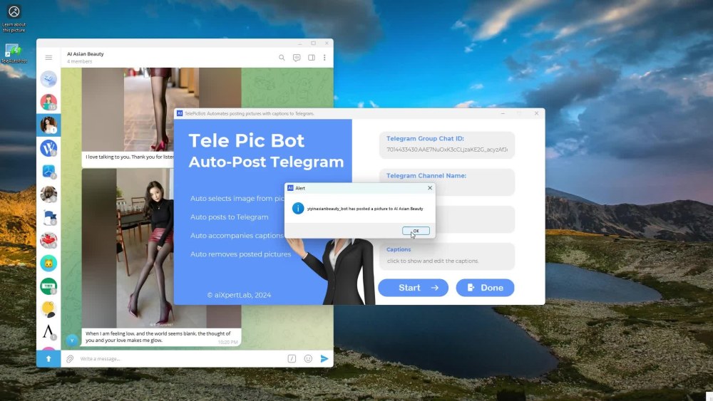 Automatically Post Pictures to Telegram with Captions | Upwork