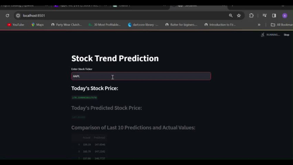 An streamlit app that predict stock price trends using historical data ...