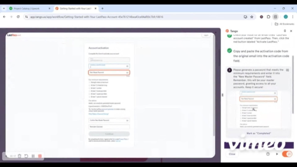 A procedure documented through Tango. | Upwork