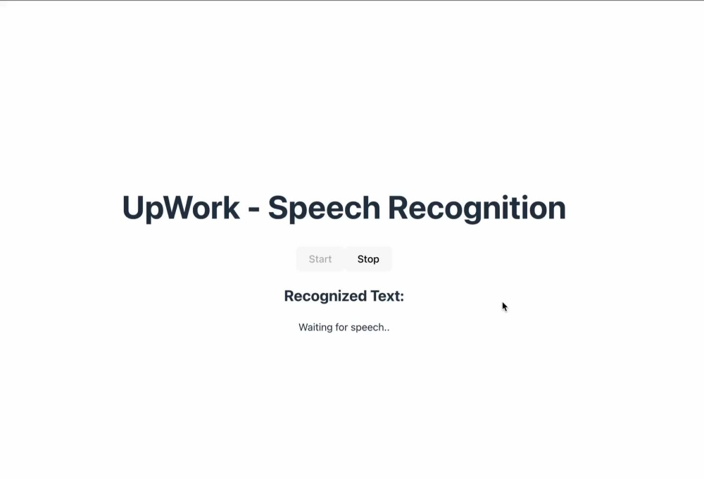 A speech recognition custom component | Upwork