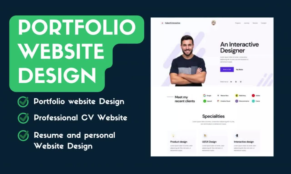 A unique website portfolio, personal website, online cv and landing ...