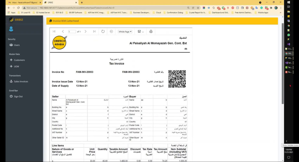 Sales Invoice for managing customers and sales transactions with QR ...