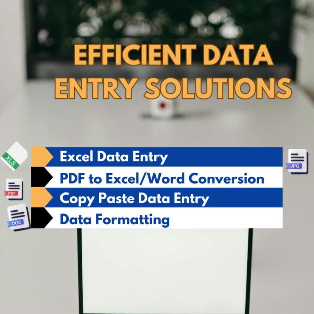 Data entry specialist with all types of data entry Excel, Word typing ...
