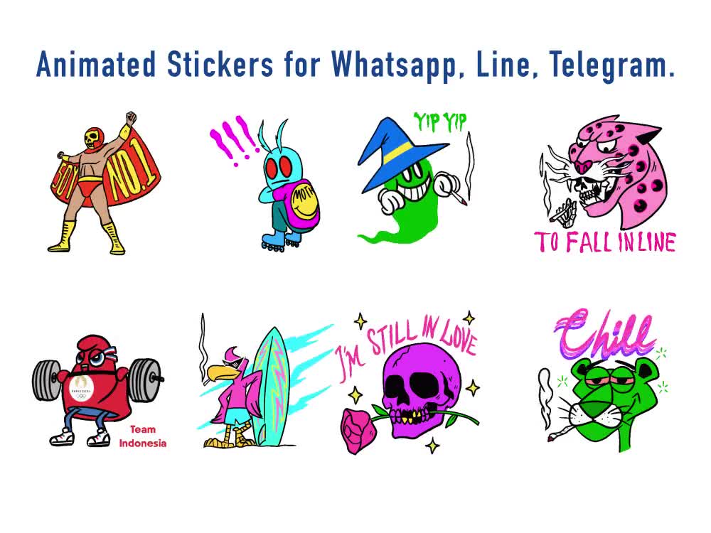 The best animated sticker for you whatsapp, line, telegram or social ...