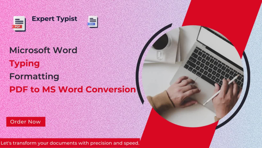 Microsoft Word Typing and Formatting | PDF to MS Word | Expert Typist | Upwork