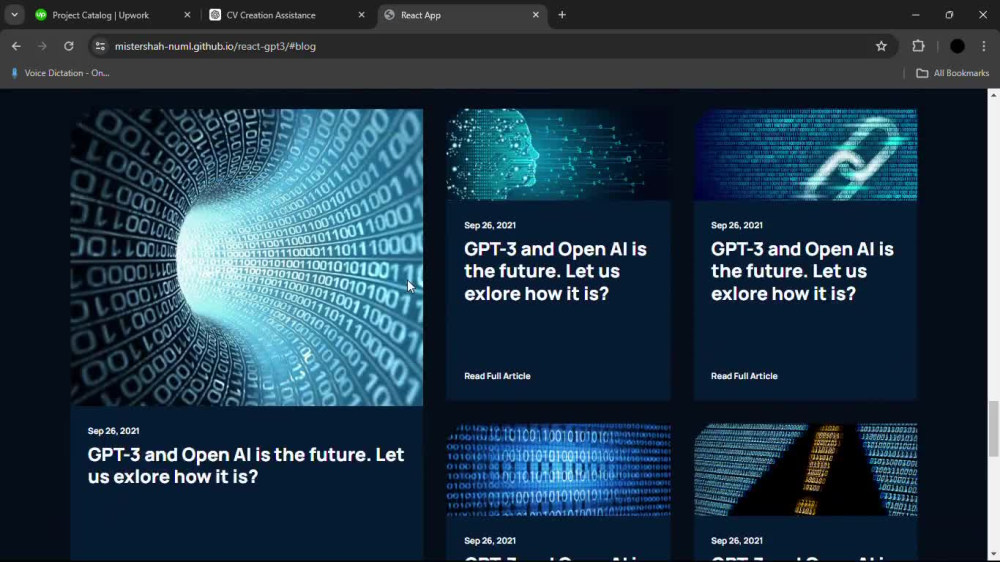 A stunning static React Website | Upwork