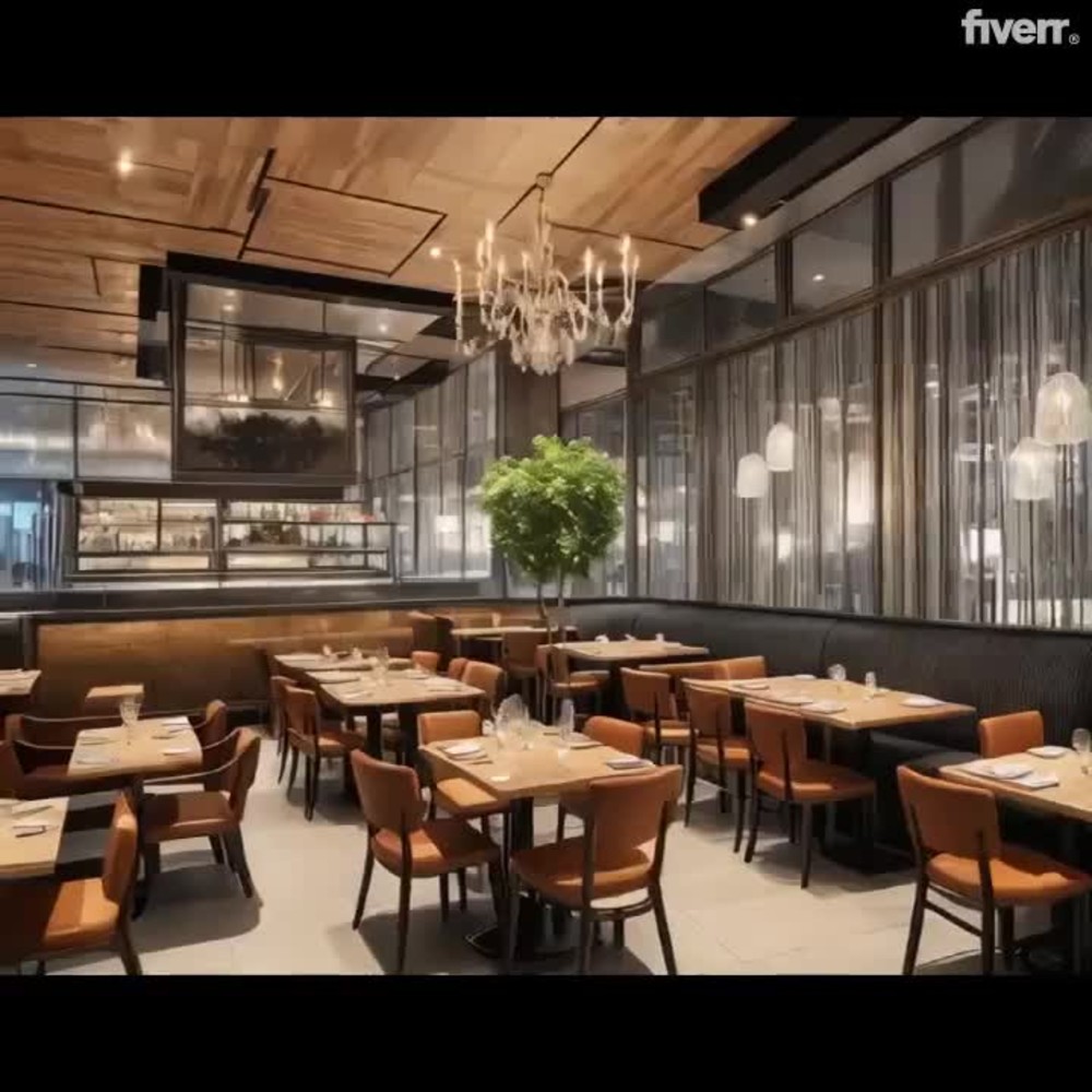 Design and 3d render your restaurant cafe bar interior | Upwork