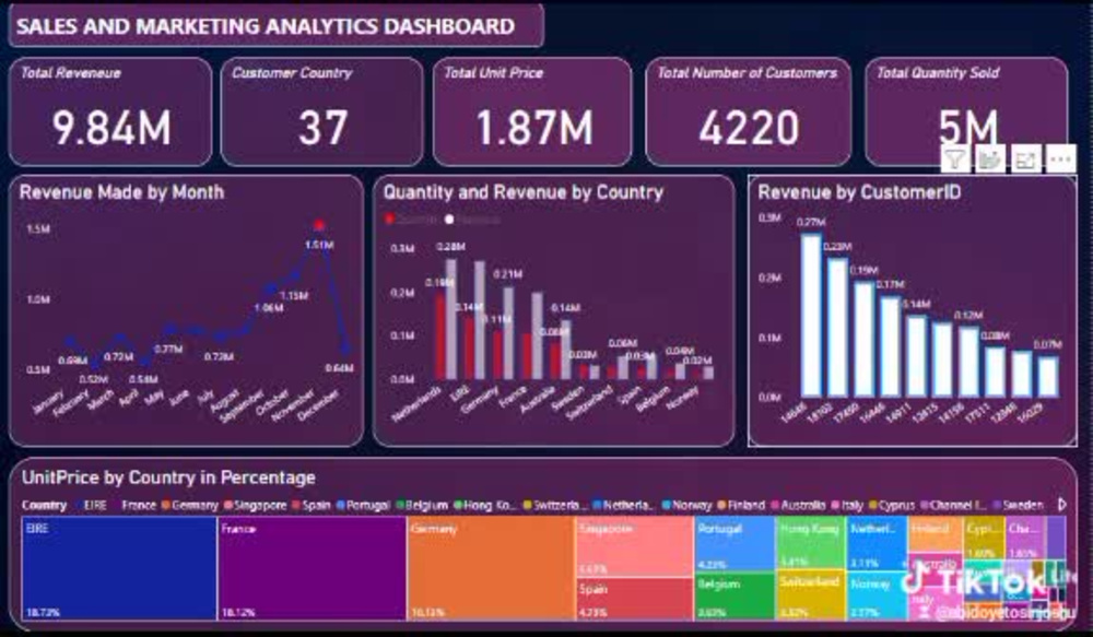 A sales performance overview dashboard | Upwork