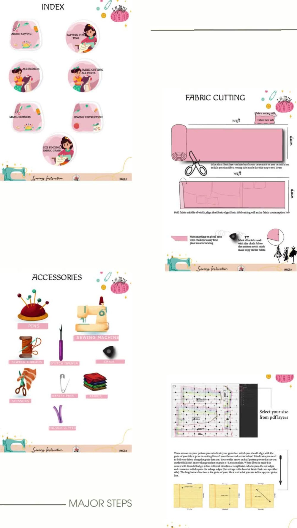 Step by step sewing instruction for your pattern & illustrated figures | Upwork