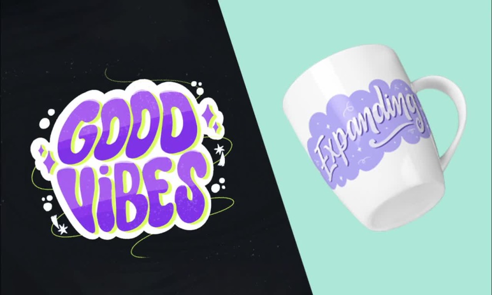 Custom aesthetic lettering design for merch t-shirts stickers | Upwork