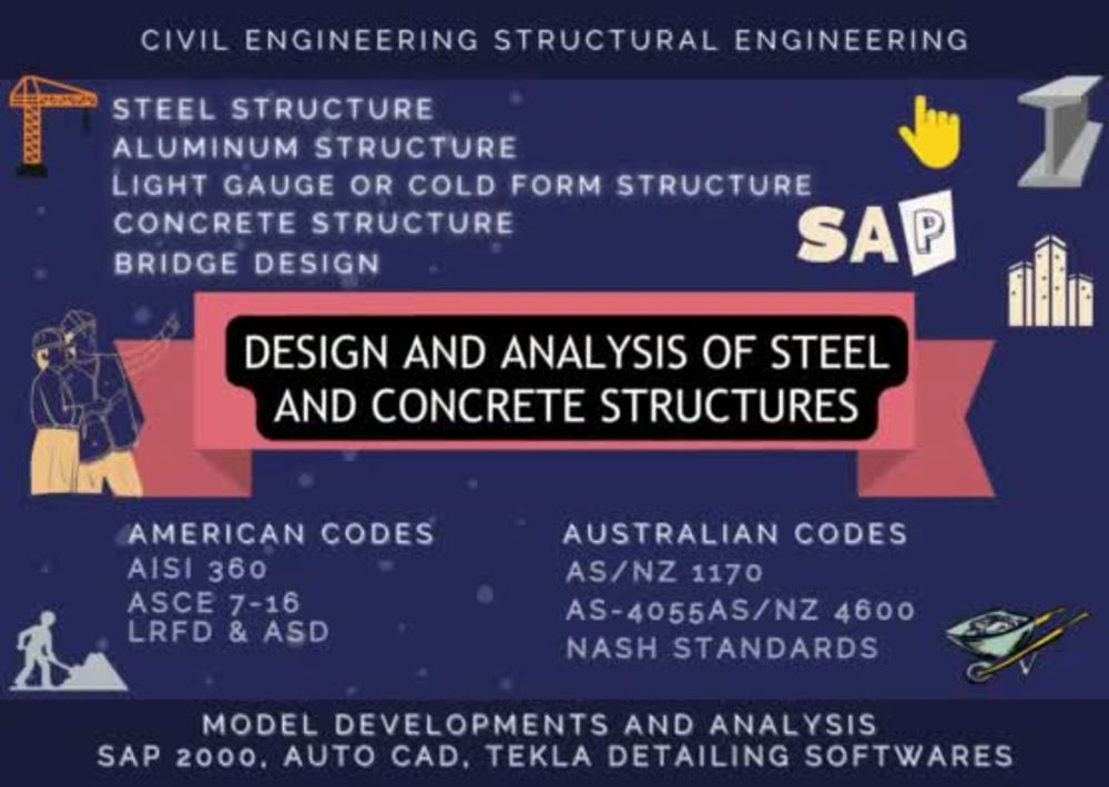 Concrete Steel Wood Structure Design Analysis and Detailing SAP2000 Tekla | Upwork
