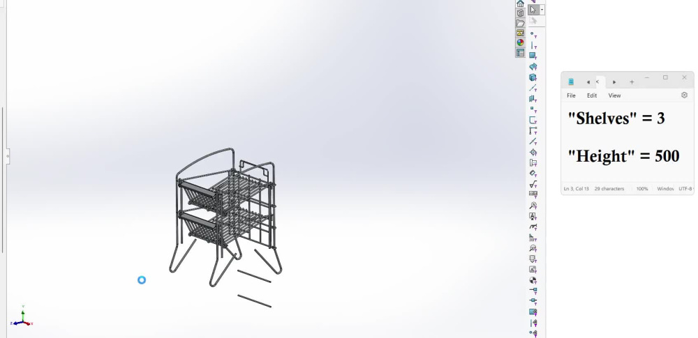 Parametric solidworks model with equation and set of variables | Upwork