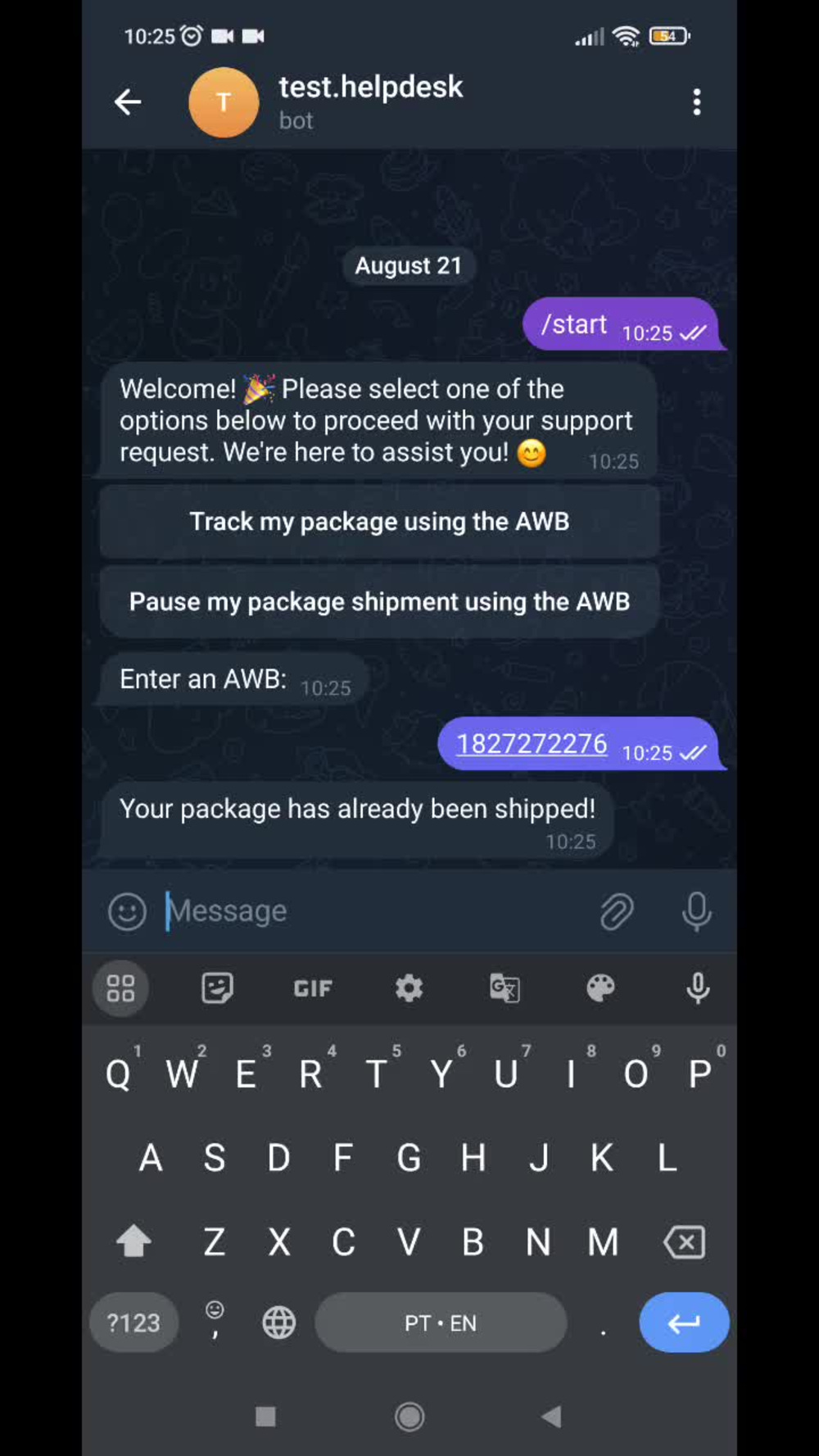 A custom Telegram Bot | Upwork