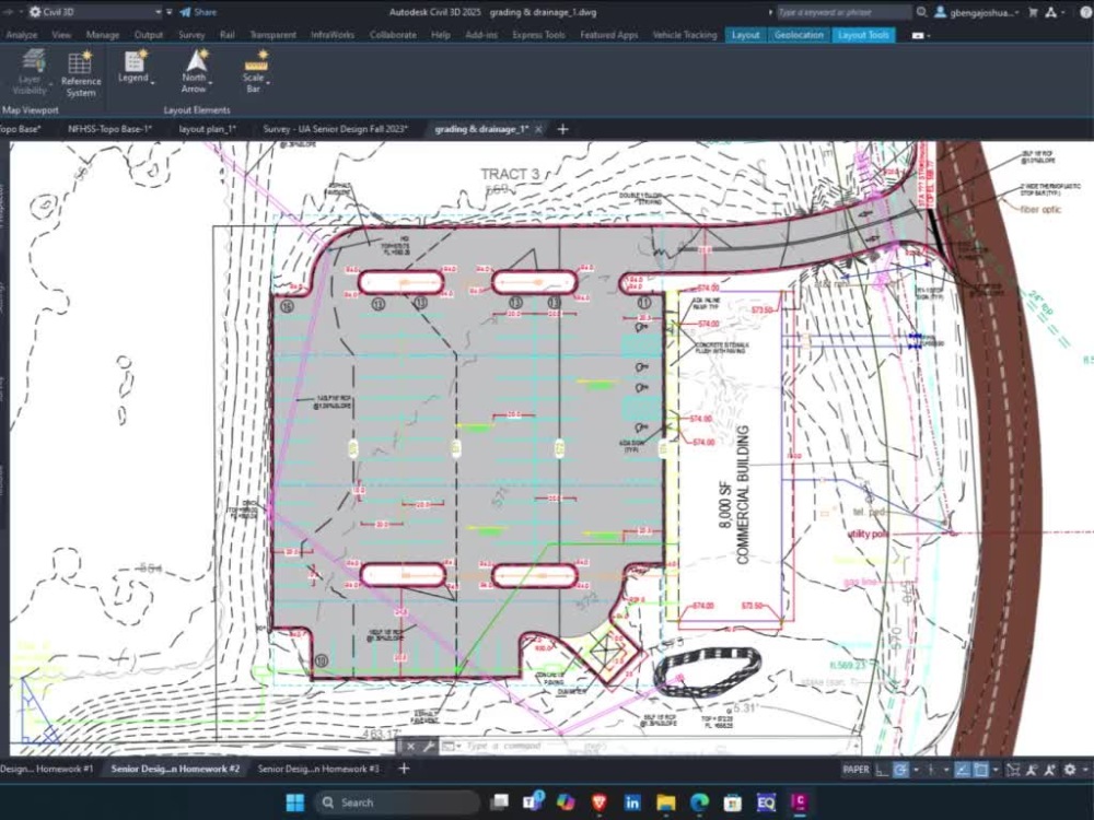 Civil 3d, road design, site grading, landscaping and site layout design ...