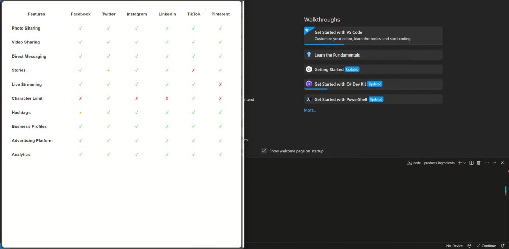 A custom HTML comparison matrix | Upwork