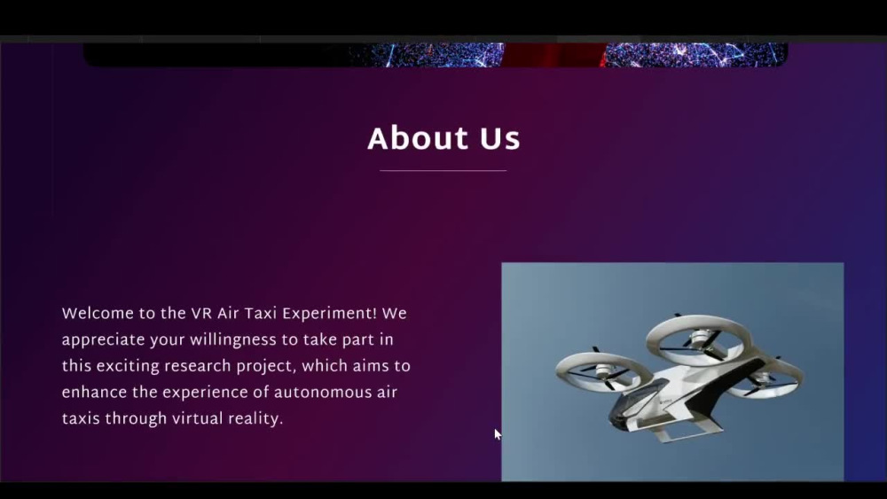 VR air taxi passenger Experience: soar in vibrant | Upwork