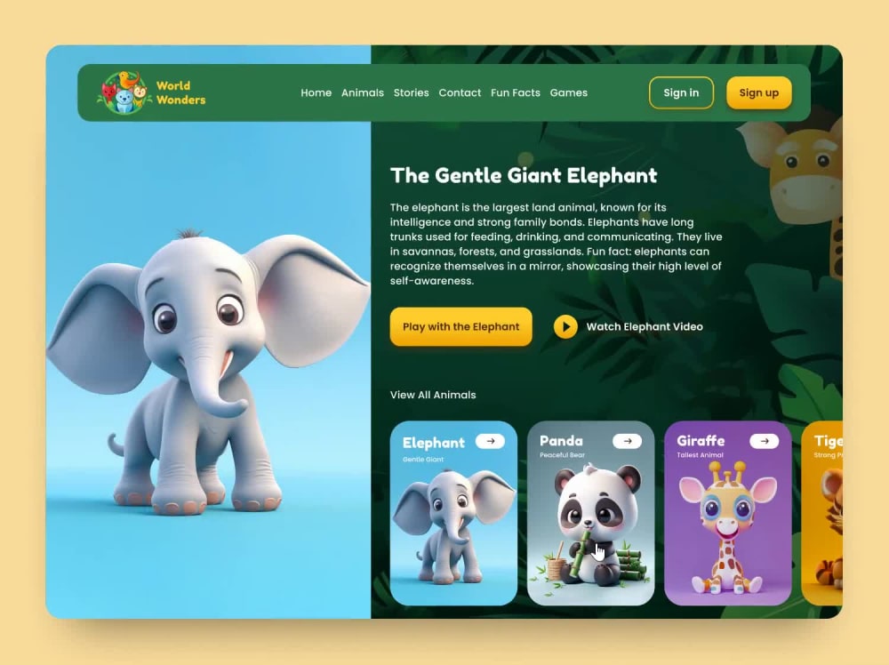 Custom Zoo Explorer World Website | Upwork