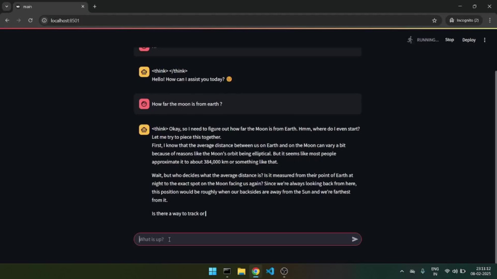 Private LLM chat app with DeepSeek & Streamlit | Upwork