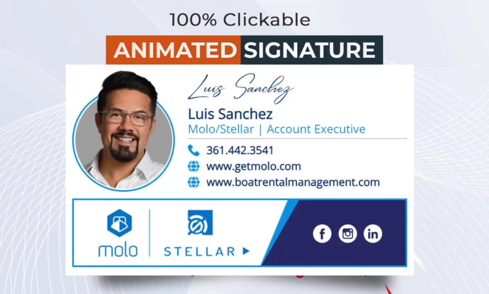 Clickable and animated email signature HTML email signature, email ...