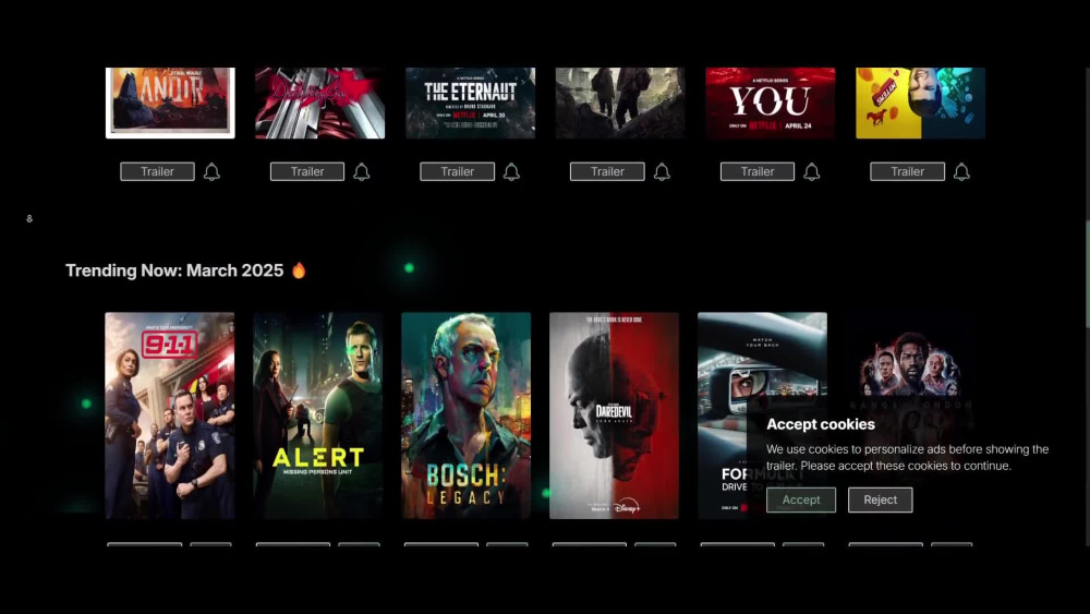 🎬 Best Trailers of the Month – Interactive Web Experience | Upwork