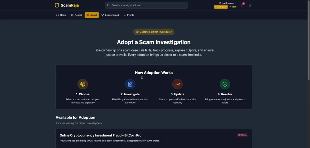 Transparency Platform Website with Investigation Dashboard Community ...