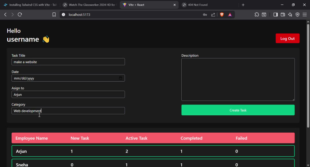 Custom Task Management Web App React & Tailwind Admin + Employee Dashboard | Upwork