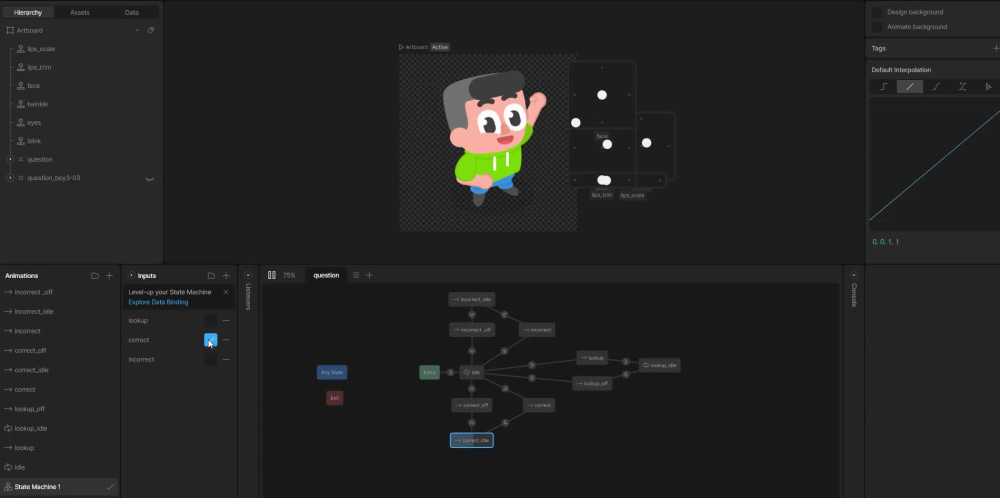 2D Interactive animation using Rive App | Upwork