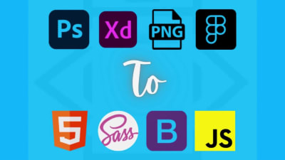 PSD, XD, Figma, PDF, PNG to HTML, CSS, BootStrap, SaaS, JS & JQuery | Upwork