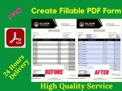 Fillable PDF form or edit PDF or design your pdf form | Upwork