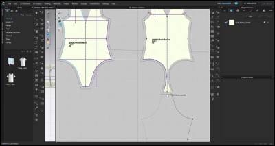 Pattern making package that includes a physical sample and tech pack ...