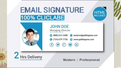 A clickable HTML animated email signature or GIF email signature | Upwork