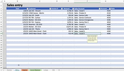 A Spreadsheet for tracking Sales & Expenses ... produces Income ...