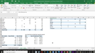 Detailed pivot tables, charts and findings | Upwork