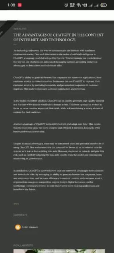 The advantages of ChatGPT in the context of internet and technology. | Upwork