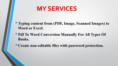Manual typed work, converting PDF to Word or Excel and editing pdf ...