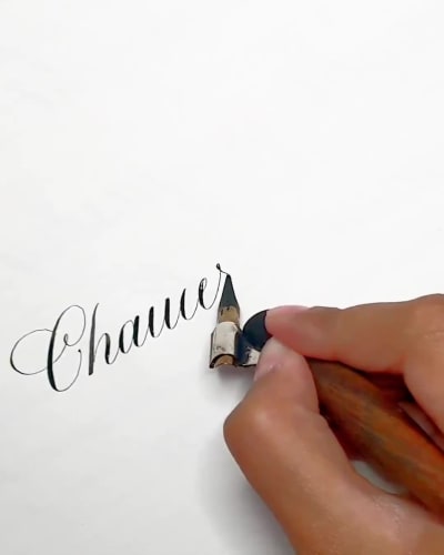 An aesthetic calligraphy video of upto 5 words written by a ...