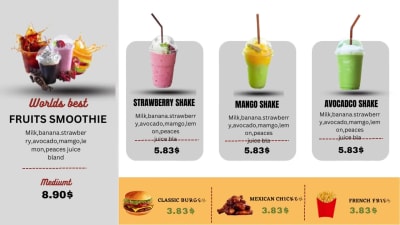 Fantastic digital menu board, animated menu, and restaurant menu. | Upwork