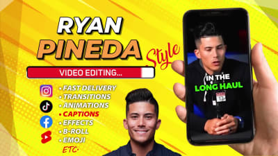 𝗩𝗶𝗿𝗮𝗹 vertical videos with Captions in 𝗥𝘆𝗮𝗻 𝗣𝗶𝗻𝗲𝗱𝗮 Style | Upwork