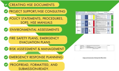 HSE related documents like plans, risk assessments, safety analyses ...